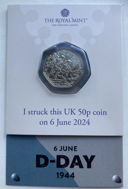 D-DAY 80TH ANNIVERSARY UK 50p Strike Your Own coin £50.00 - PicClick UK