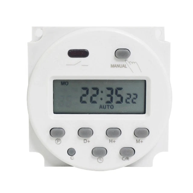 DC12V 16A DIGITAL LCD DIN Programmable Weekly Rail Timer Time Switch ...