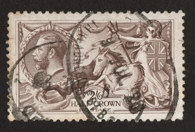 TIMBRE GRANDE BRETAGNE-KING George V-Seahorse 2,6 s Brun Sépia YT 153 ...