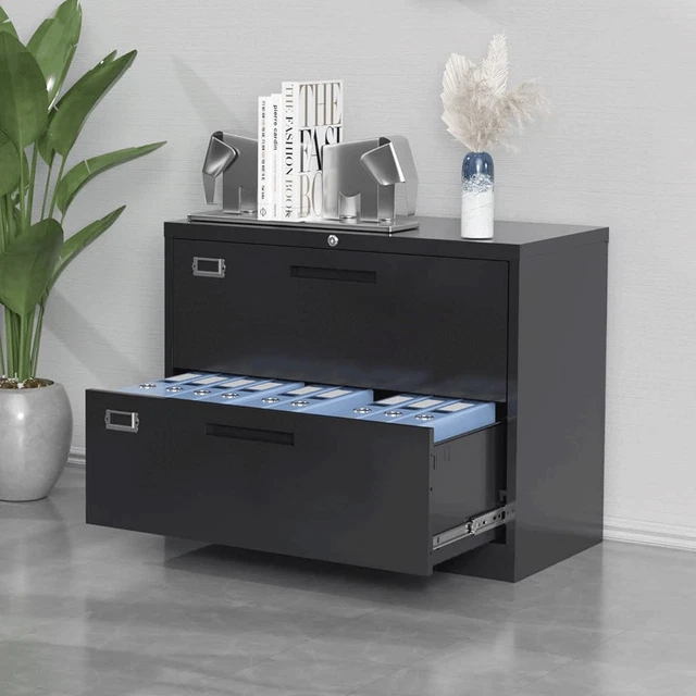2-DRAWERS FILING CABINET Vertical File Cabinet Lockable Office Storage ...