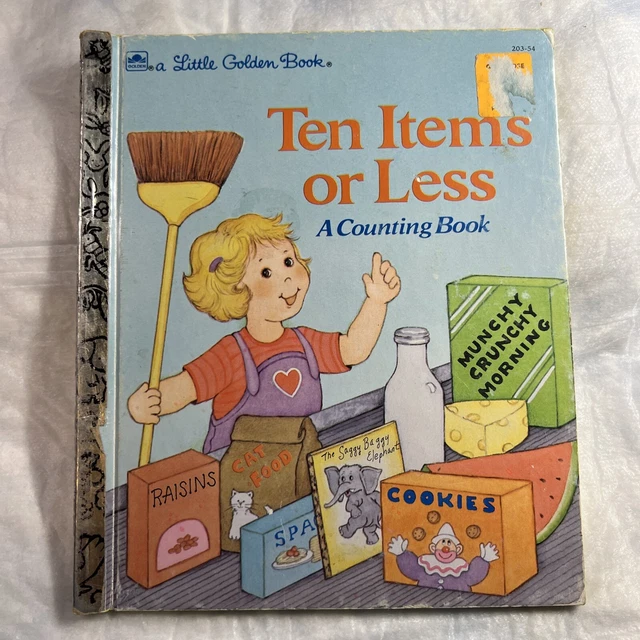 VINTAGE A LITTLE Golden Book Ten Items Or Less 203-54 1985 #452 $5.99 ...