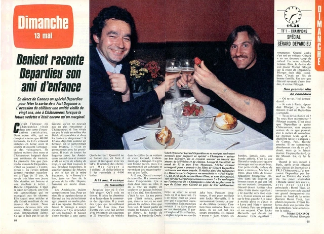 COUPURE DE PRESSE Clipping 1984 Michel Denisot Gérard Depardieu (2 pages) EUR 5,00 - PicClick FR