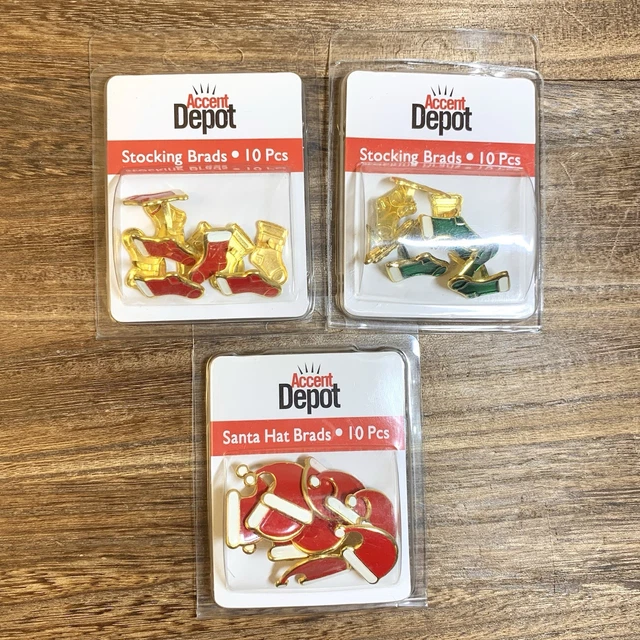 ACCENT DEPOT STOCKING & Santa Hat Brads 30 Pieces New Sealed £9.95 ...