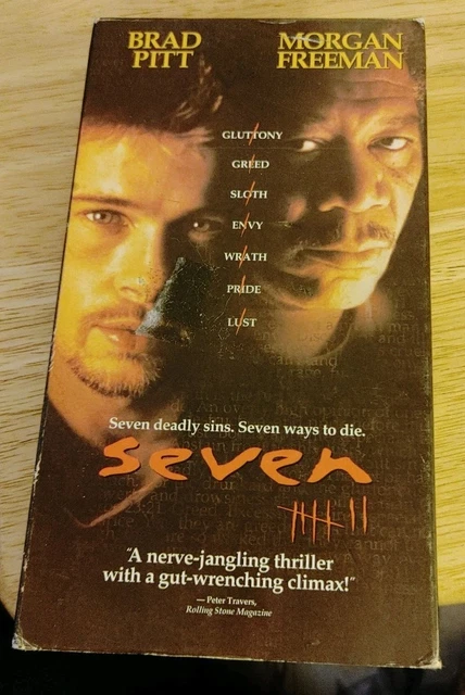 SEVEN VHS BRAD Pitt Morgan Freeman Horror Suspense Thriller Cult ...