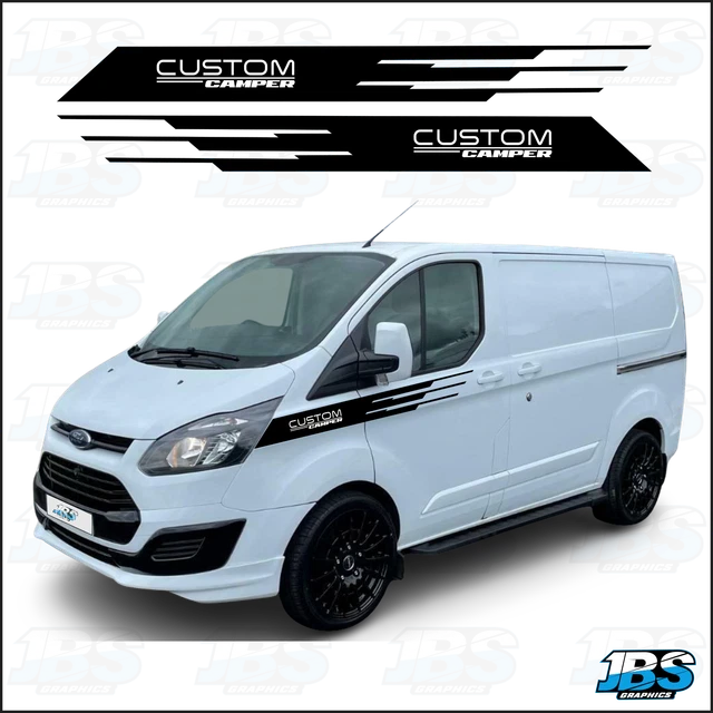 FORD TRANSIT CUSTOM Camper Van Side Wing Stripes Vinyl Graphics ...