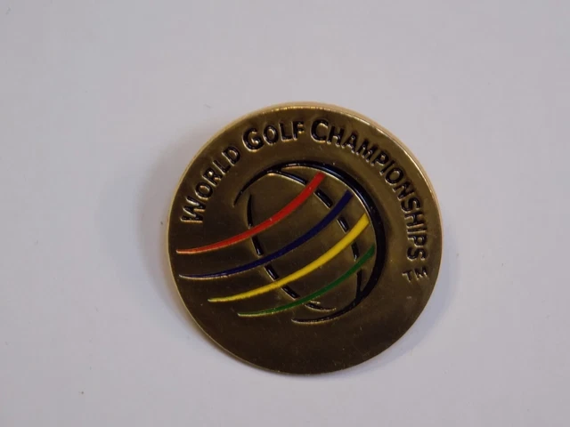 WORLD GOLF CHAMPIONSHIPS Pin Vintage PGA Tour Enamel Metal Round Gold ...