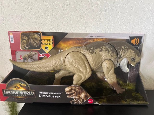 JURASSIC WORLD REBIRTH DISTORTUS REX Action Figure 22" Rumble N Rampage ...