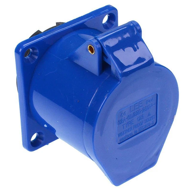 CONNECTEUR DE PRISE de montage de surface industriel bleu 32A 230V 2P+E ...