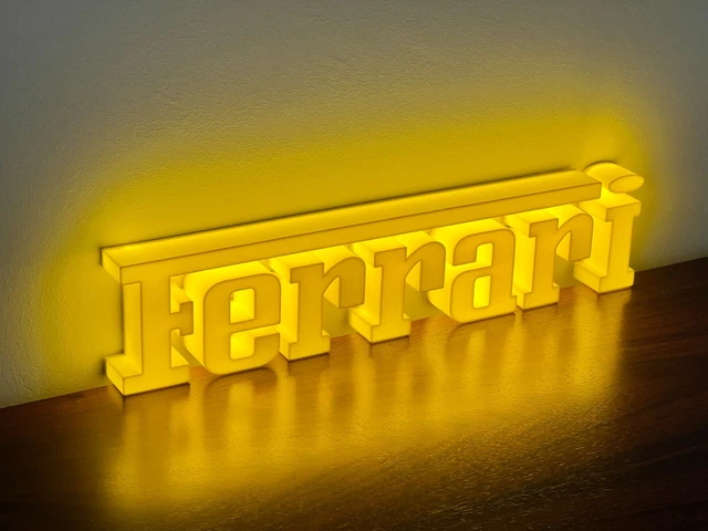 FERRARI INSEGNA TARGA luminosa Maranello lighted sign Lamborghini led ...