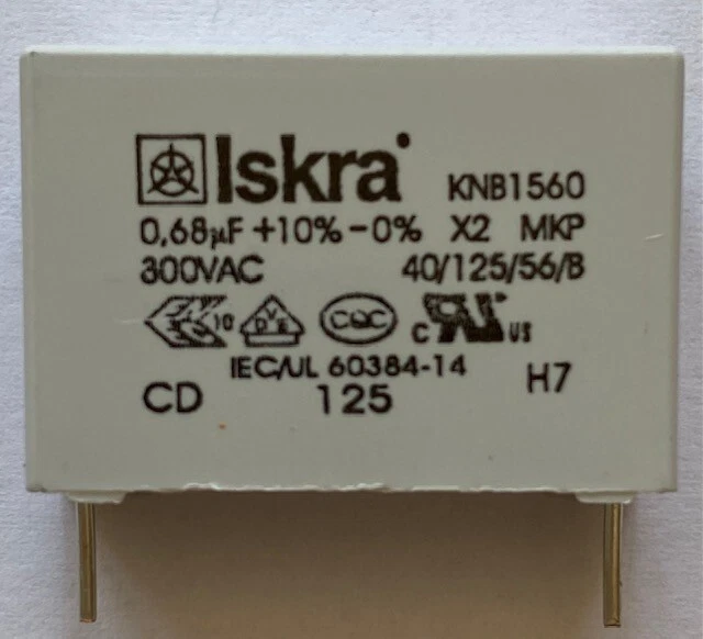 3 X ISKRA Entstörkondensator 0.68uF 300VAC KNB1560 MKP X2 (4,30 EUR/st ...