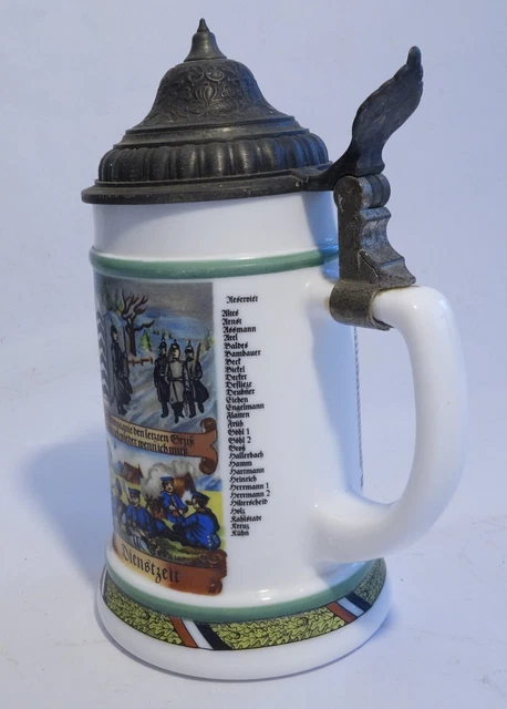 RESERVISTENKRUG GARNISON TRIER , BMF Zinndeckel Bierkrug 0,5 L (Replika ...
