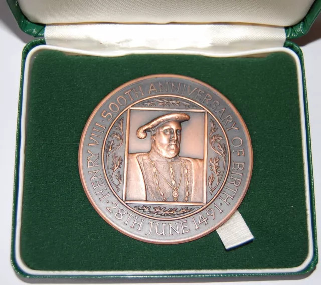 1991-KING HENRY VIII-500 Years Since Birth-Bronze Commemorative Medal ... 1991-KING HENRY VIII-500 Years Since Birth-Bronze Commemorative Medal ...