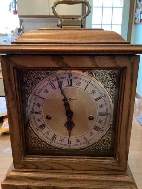 VINTAGE HOWARD MILLER 8 Day 612-438 Oak Case Mantle Clock - Westminster ...