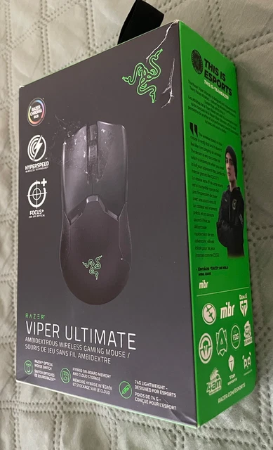 RAZER VIPER ULTIMATE ambidextrous Wireless Gaming Mouse, Black, open ...