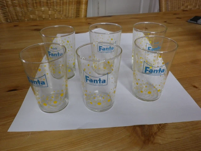 ALTES FANTA GLAS 60er Jahre / 70er Jahre Coca Cola Bubble Design Space ...