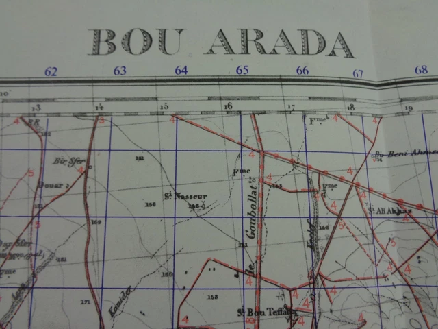 WW2 NORTH AFRICA CAMPAIGN MAP entitled "BOU ARADA" (The Battle of BOU ...