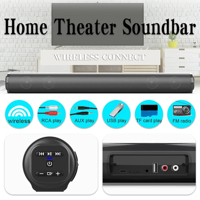 SURROUND SOUND BAR Bluetooth Speaker System Wireless Subwoofer TV Home ...