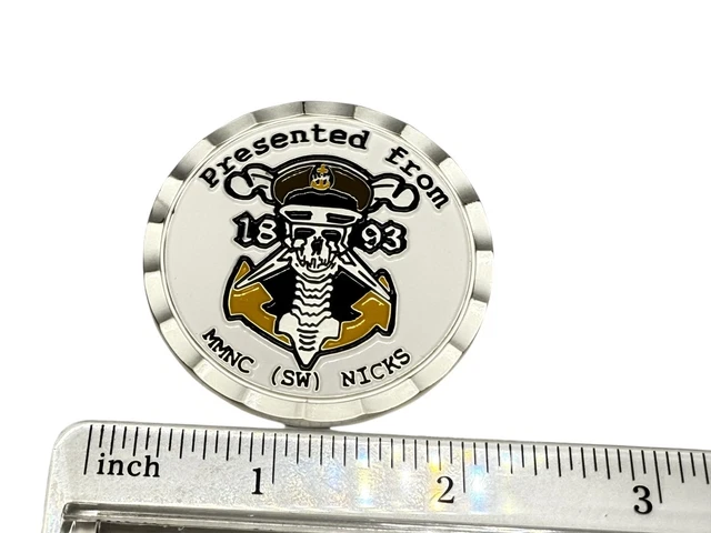 US NAVY CHALLENGE coin CPO GOAT LOCKER MMNC SW NICKS 1893 HARDEST ...
