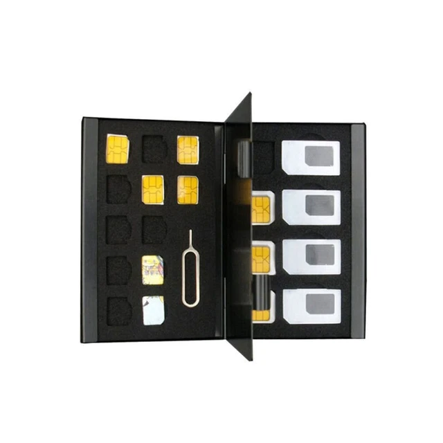 21 IN 1 Portable Aluminum SIM Cards Needle Pin Memory Card Storage Box ...