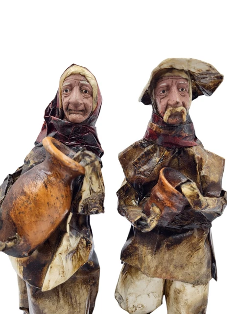 MEXICAN FOLK ART Paper Mache Figures Village People Set 2 Water Yoke ...