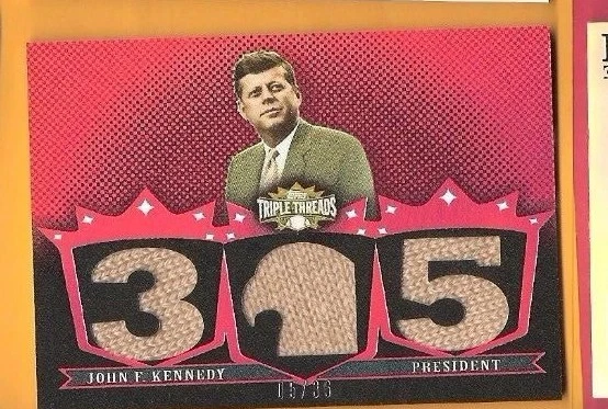 JOHN F KENNEDY Jfk Worn Relic Swatch Card 2007 Triple Threads 35Th ...