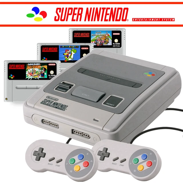 CONSOLE SNES/SUPER NINTENDO + gioco Mario, 2 controller e TUTTI i cavi ...