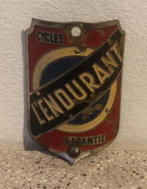 ANCIENNE PLAQUE DE vélo émaillée l'Endurant old enamelled bicycle plate EUR 40,00 - PicClick FR