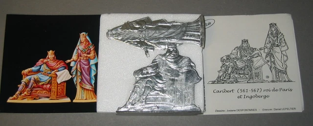 QUADRI CONCEPT PLAT D'ETAIN TIN FIGURES 80mm CARIBERT ROI DE PARIS ...