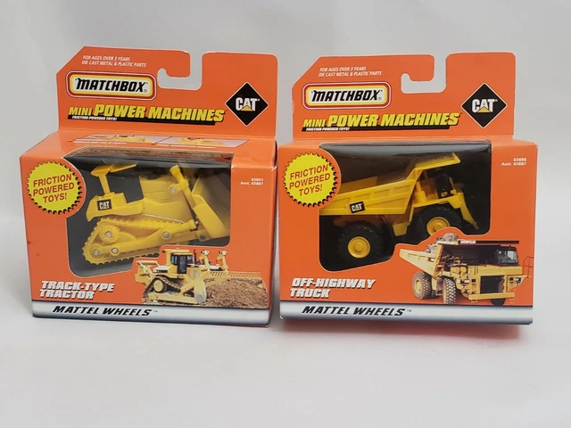 4 MATCHBOX MINI Power Machines CAT Caterpillar Friction Toy Trucks 1998 ...