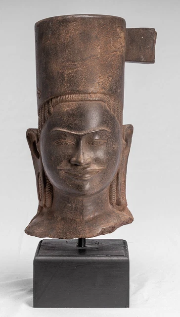 ANTIQUE PHNOM DA Style Khmer Vishnu Head - Protector & Preserver - 43cm ...