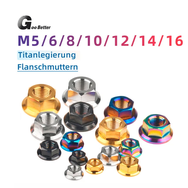 TITANIUM MUTTER FLANSCHMUTTERN M5/M6/M8/M10/M12/M14/M16 mit Flansch ...