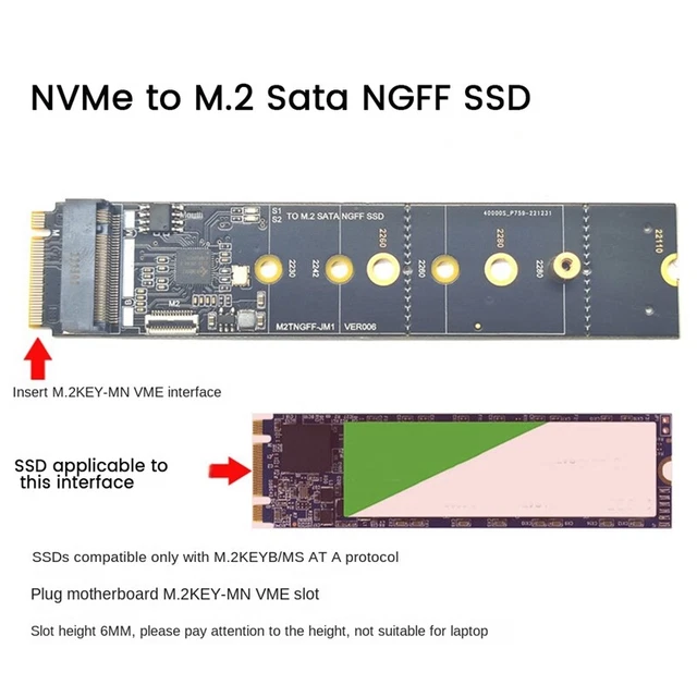 M2 KEY-M NVME PCI-E a SATA3.0 scheda di espansione a disco rigido ...