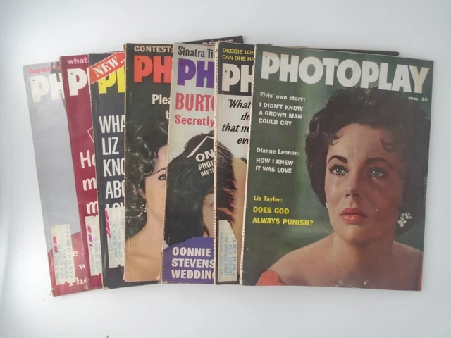 LOT OF 7 1960's Photoplay Magazines Elizabeth Taylor covers £39.49 ...