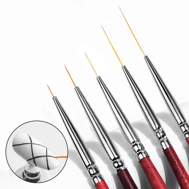 LINE NAIL ART Liner Brushes Set Liner Drawing Pen Brush UV Gel Pen Nail ...