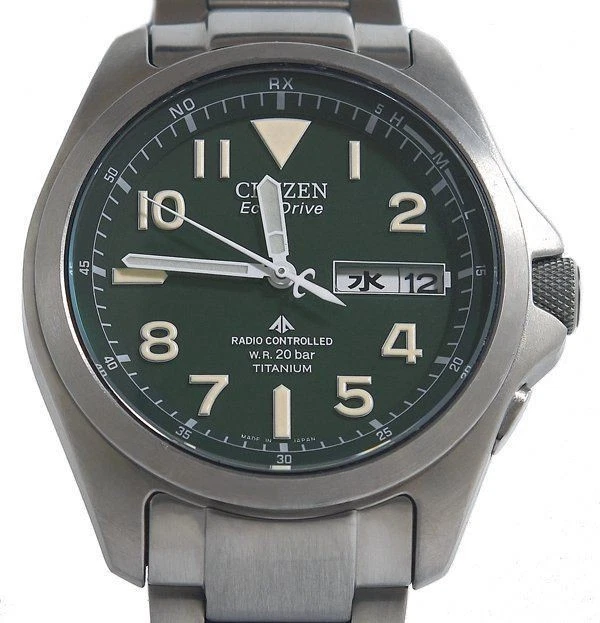 CITIZEN PROMASTER LAND PMD56-2951 Eco-Drive Green Watch Tested Japan ...