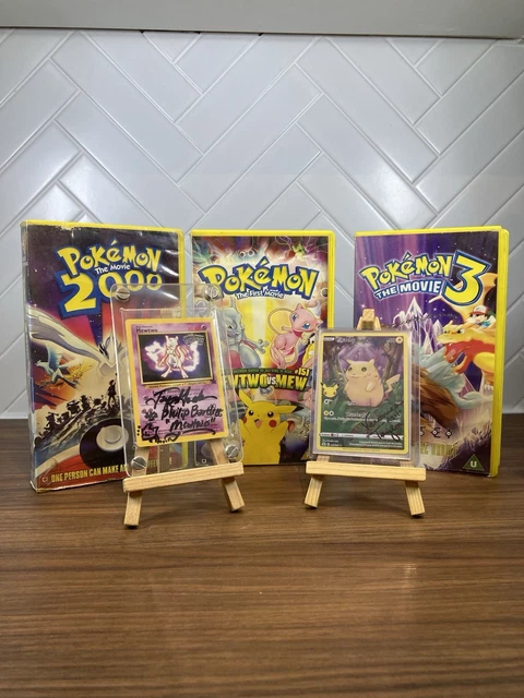 POKEMON VHS MOVIE Bundle + Signed Cards From The voices Of Ash & Mewtwo ...