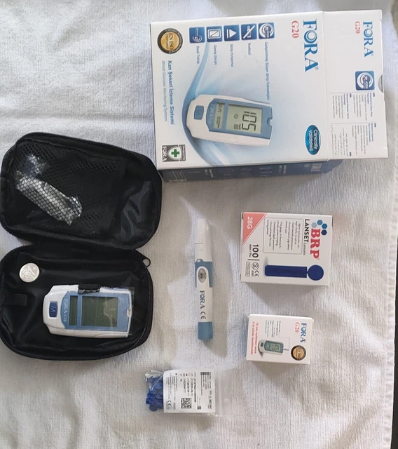 SET TESTEUR DE Glycémie FORA G20 avec 110 lancets et 50 bandelettes ...