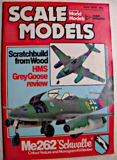 SCALE MODELS MAGAZINE June 1979 Messerschmitt Me 262 Schwalbe Lotus ...
