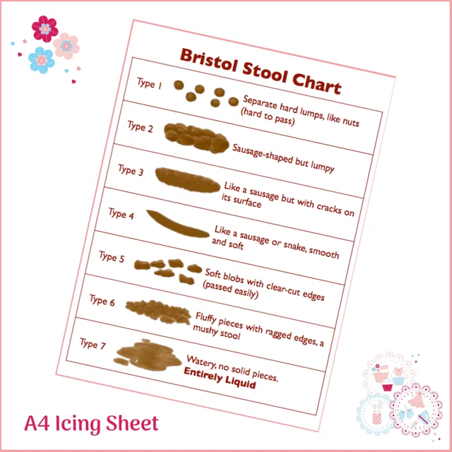 BRISTOL STOOL CHART Cake Topper Icing Sheet edible print wafer paper ...