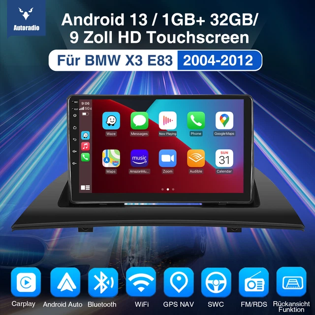 32G ANDROID13 DAB + Carplay autoradio Bluetooth GPS Kam per BMW X3 E83 2004-2012 EUR 158,90 ...