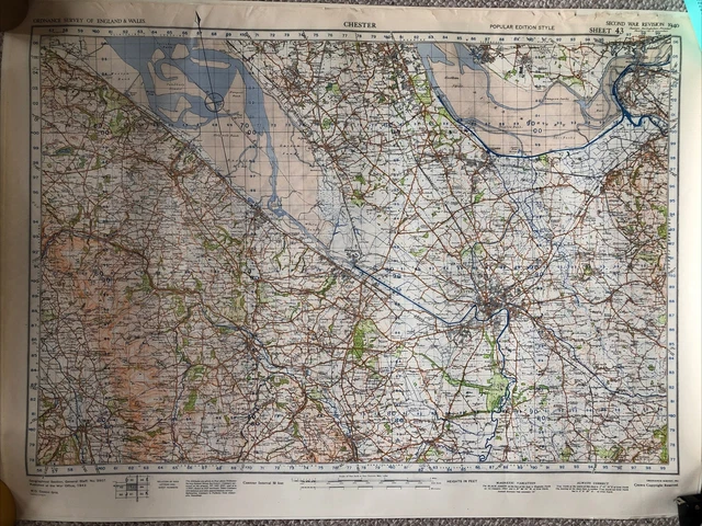 CHESTER SHEET MAP Original 1940's Ordnance Survey Map (Sheet 43) £7.55 ...