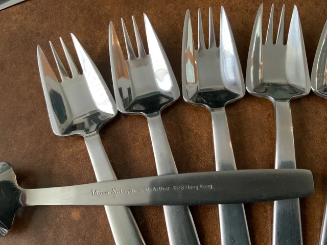 6 X VINTAGE BUFFET VINERS SPLAYDS VON McARTHER EDELSTAHLBESTECK ...