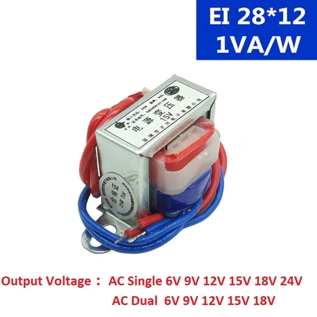 POWER TRANSFORMER 1W 1VA AC 220V To 6V/9V/12V/15V/18V/24V Output AC ...