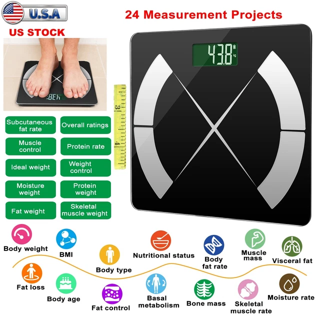 SMART BODY COMPOSITION Scale Fat Monitor Digital APP Scale BMI Health ...