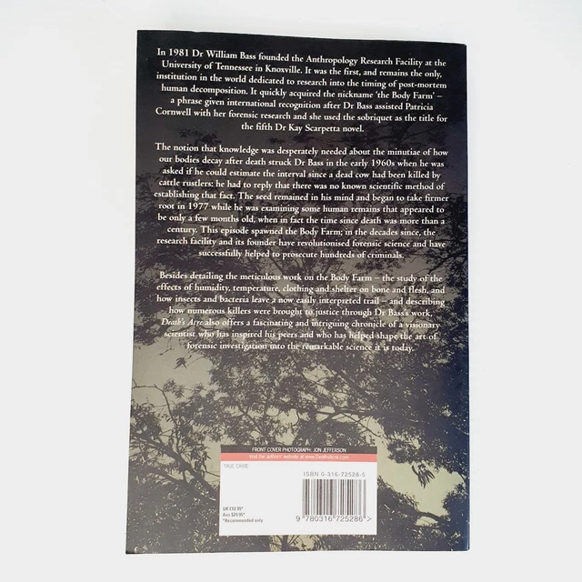 DEATH'S ACRE: INSIDE Body Farm by Bill Bass & Jon Jefferson True Crime ...