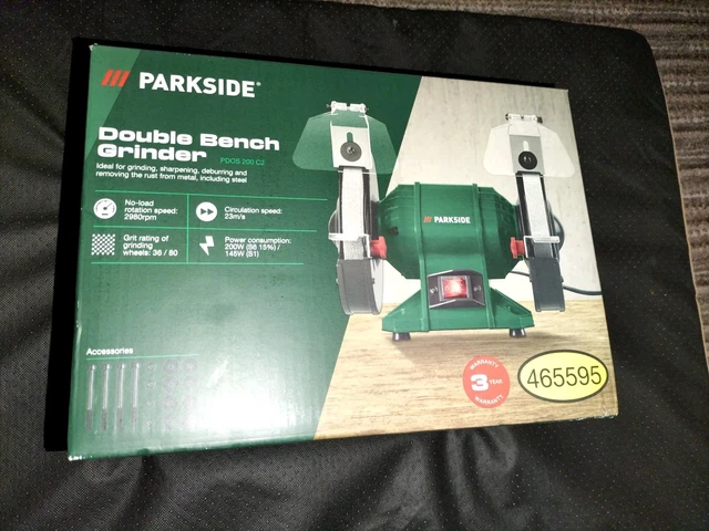 PARKSIDE 200W DOUBLE Bench Grinder with Spare Grinding Wheel £59.80 ...