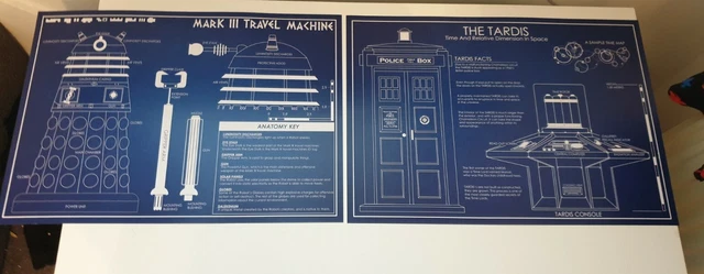 DOCTOR WHO A3 Dalek and tardis schematic blueprints £15.00 - PicClick UK