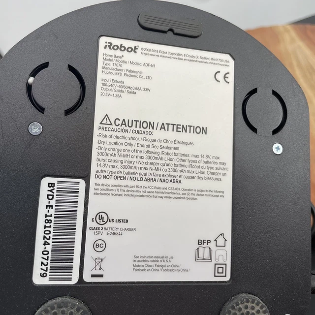 MODÈLE DE CHARGE de base domestique iRobot ADF-N1 type 17070 base + câble EUR 43,79 - PicClick FR