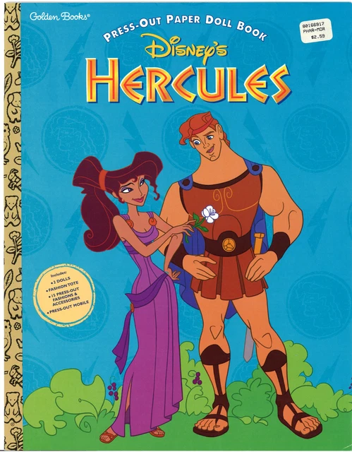 SALE! VINTAGE DISNEY HERCULES Press Out Paper Doll Bk 1997 MINT Unused ...