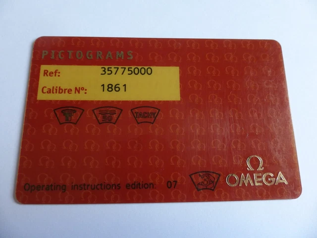 OMEGA PICTOGRAM CARD 3577.50.00 - Cal.1861 - 42mm SPEEDMASTER £89.00 ...